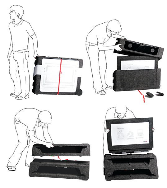 TV PACKAGING TURNS INTO TV STAND, Tom Ballhatchet, Eco TV stand ...