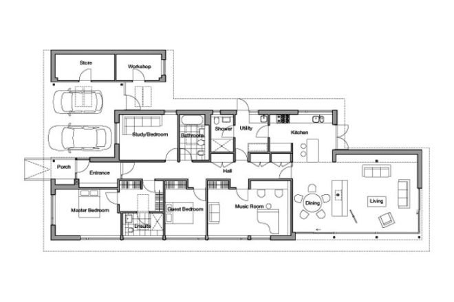 The Houl: A Sleek Net-Zero Carbon Long-House in Scotland