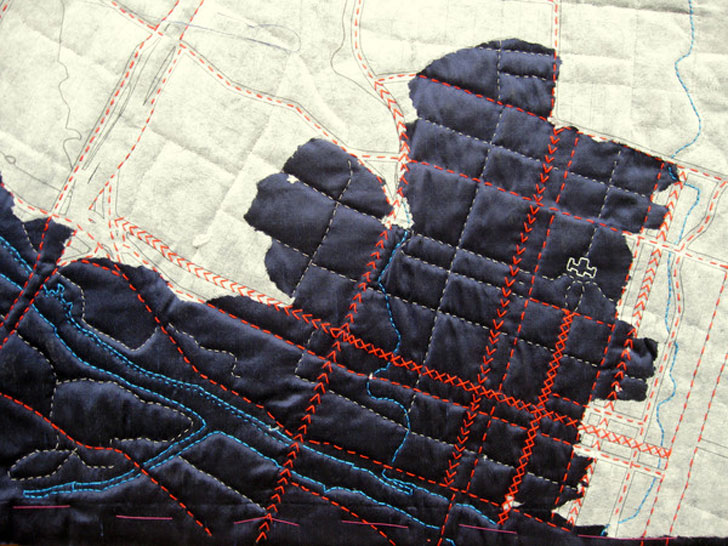 Soft Maps: Haptic Lab Hand-Stitches City Maps Onto Cozy Quilts