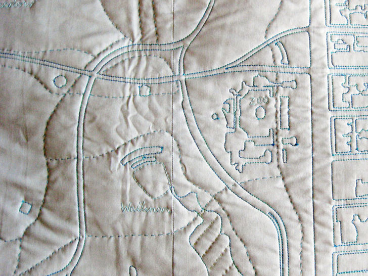 Soft Maps: Haptic Lab Hand-Stitches City Maps Onto Cozy Quilts