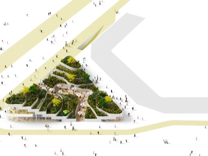 NL Architects Dream Up a Super Market Topped With a Lush Park for China