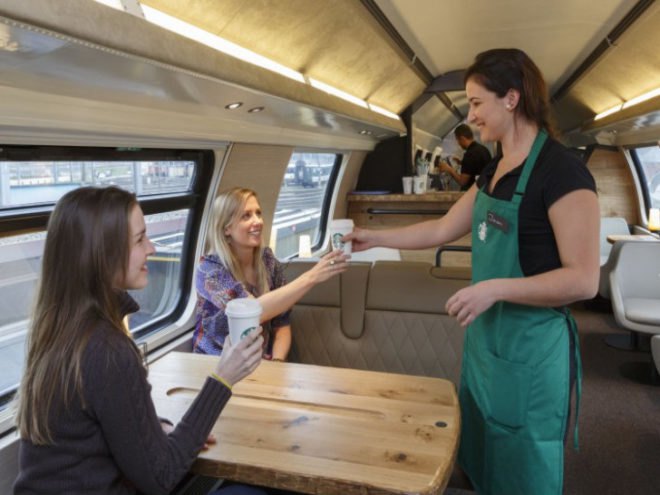 Starbucks Unveils Hot New Mobile Coffee Shop on a Train Car in Switzerland