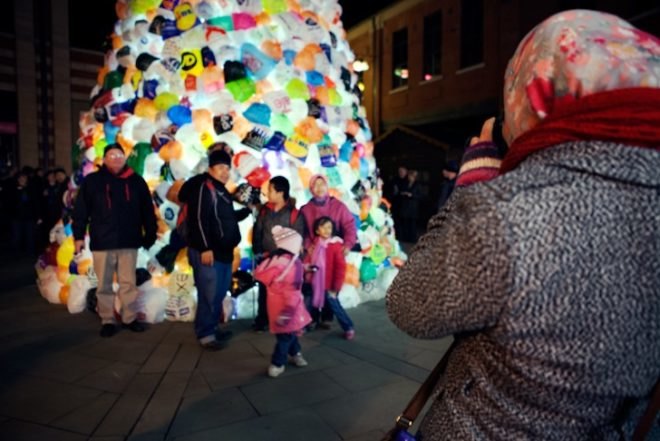 Consumerist Christmas Tree Uses Thousands of Multi-Colored Plastic Bags ...