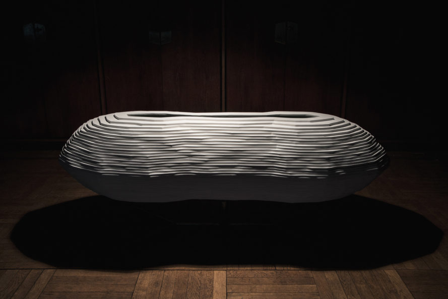 Sculptural Contour Cabinet is inspired by mountain topography