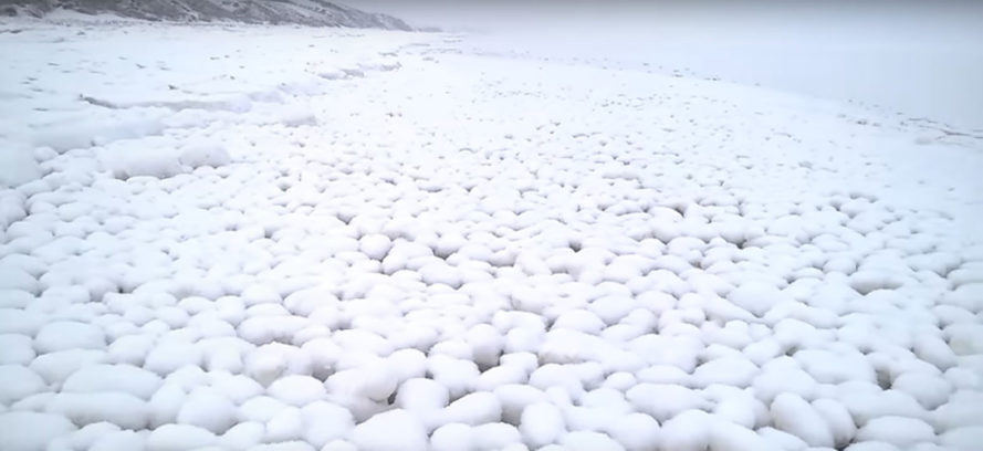 Thousands of giant snowballs pile up on 11 miles of Siberian coast