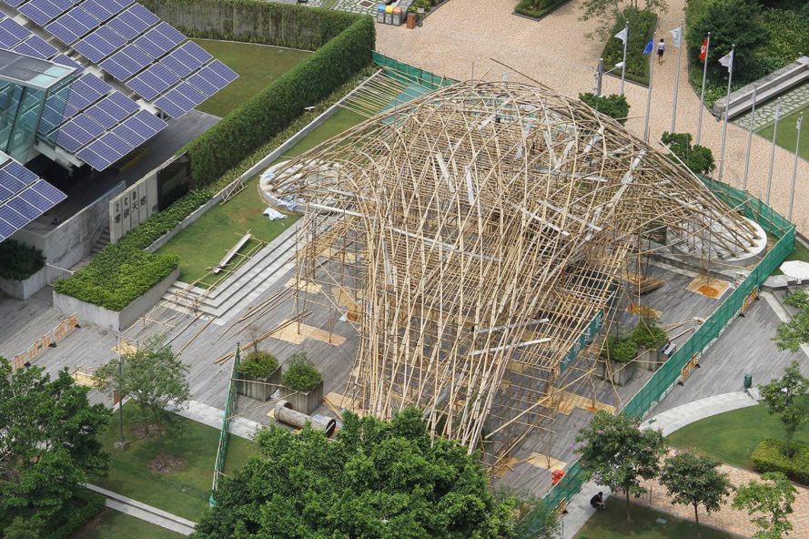 Glowing bamboo pavilion promotes ecological design in Hong Kong