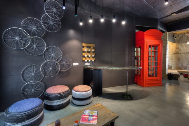 Architects creatively upcycle waste into a surprisingly chic office space
