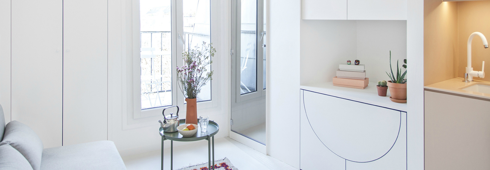 This ultra-chic Paris micro studio is part home, part transformer