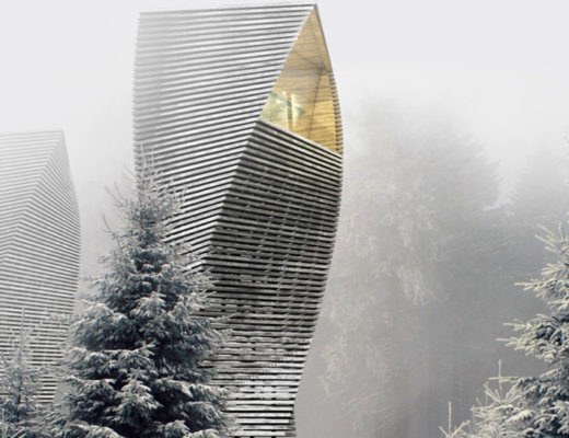 Antony Gibbon's Helix House is a twisting tiny home that towers amidst ...