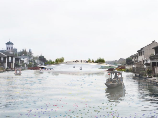 Tree-topped bridge to double as public space for a historic Chinese town