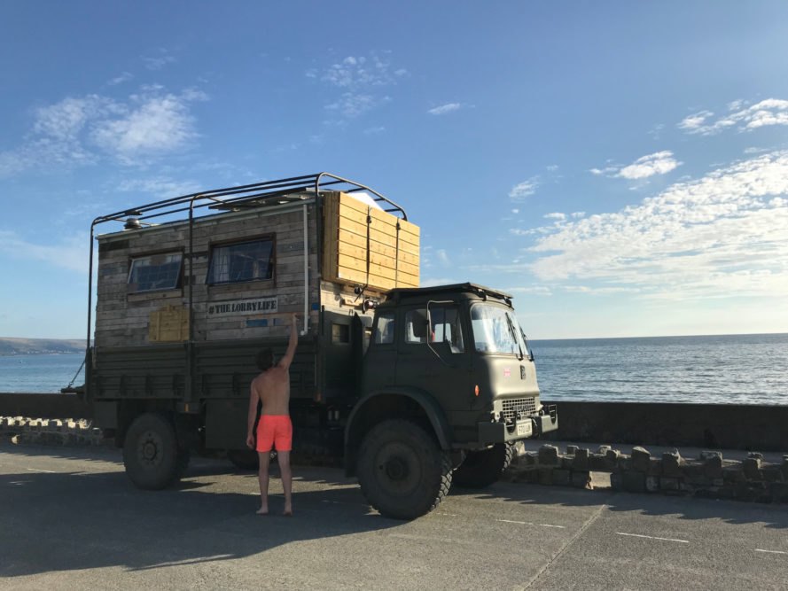Couple transform old army truck into 72-square-foot off-grid home on wheels