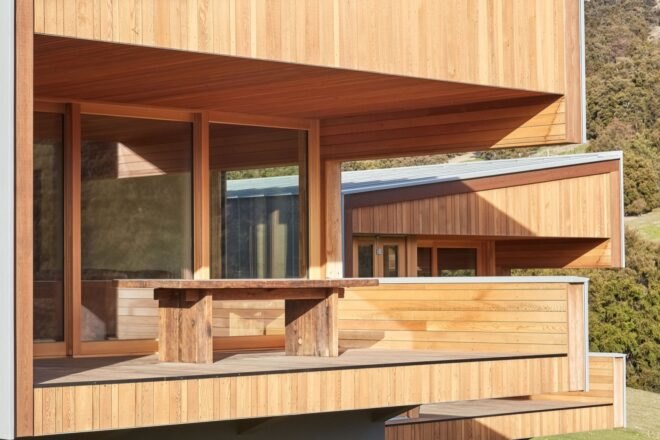 Rammed earth ties a contemporary home to the rocky New Zealand landscape