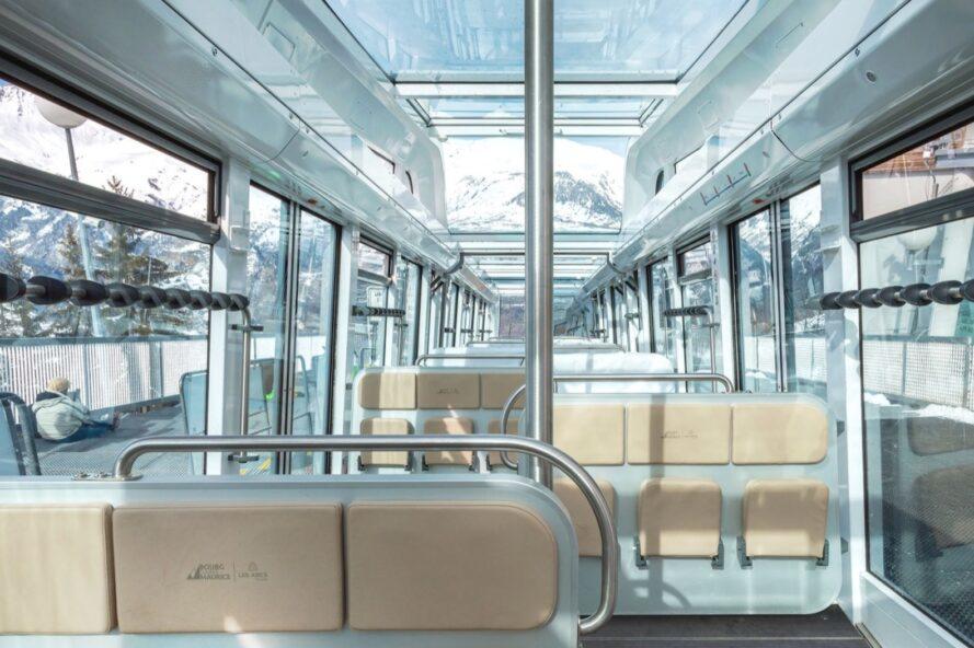 Naturally cooled funicular offers spectacular views of the French Alps