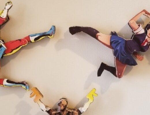 Indie comic book characters are brought to life as unique cardboard cutouts